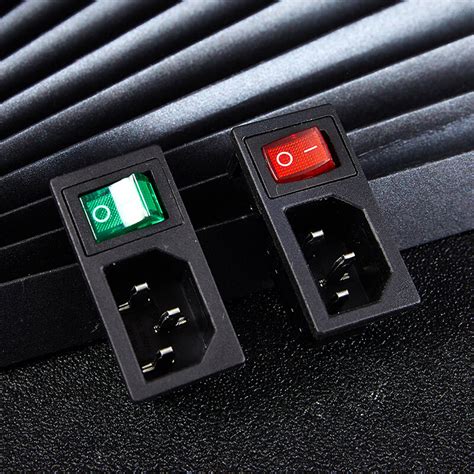 Ac 10a 250v 3 핀 4 핀 로커 스위치 전원 소켓 퓨즈 Iec 320 C14 입구 퓨즈 스위치 커넥터 플러그 커넥터 오토바이 액세서리