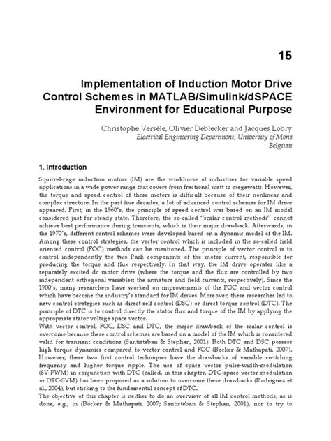 dtc svm pdf control theory electricity