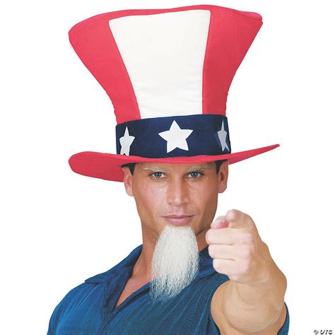 Uncle Sam Hat With Beard Adult Mens Costume — The Costume Shop