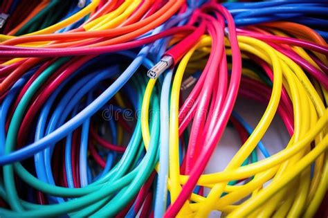 Ethernet Cables In Various Colors Connected To A Router Stock Illustration Illustration Of