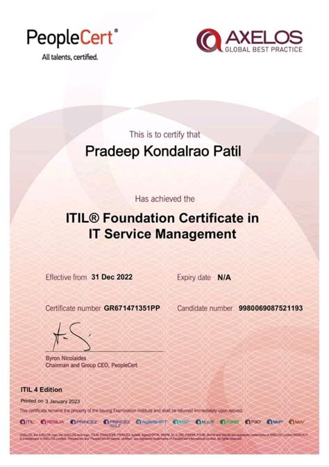Pradeep Patil Itil 4 On Linkedin Itil 4 Certified