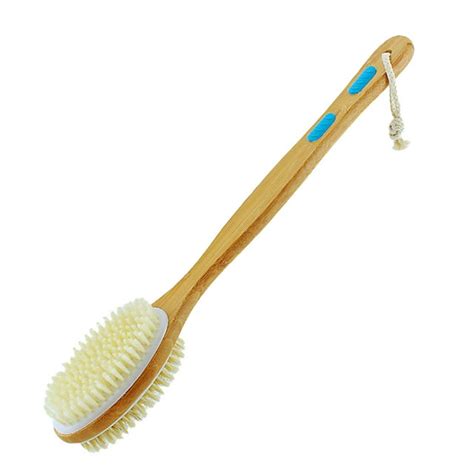 Shower Brush With Soft And Stiff Bristles Bath Dual Sided Long Handle