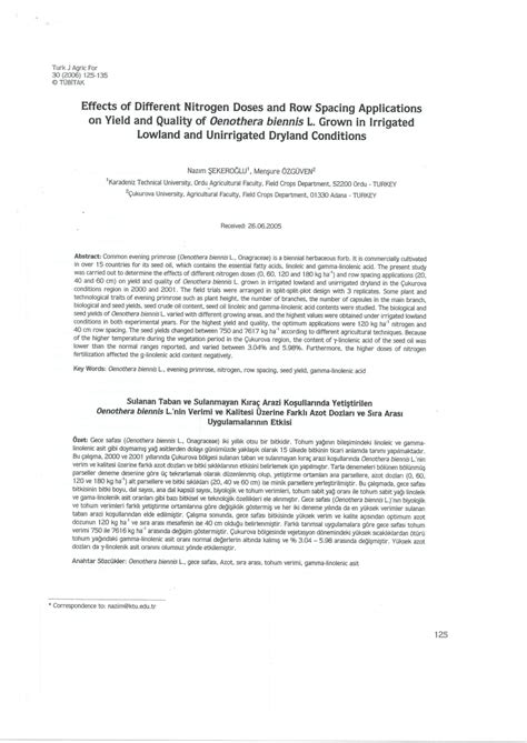 Pdf Effects Of Different Nitrogen Doses And Row Spacing Applications