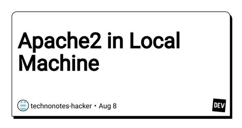 Apache2 In Local Machine Rdevto