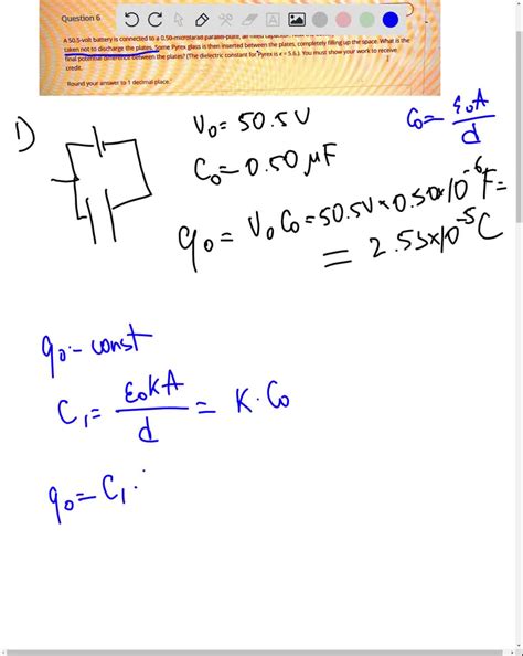 Solved 0 50 Microfarad Parallel Plate Air Filled Capacitor Now The Battery Is Disconnected