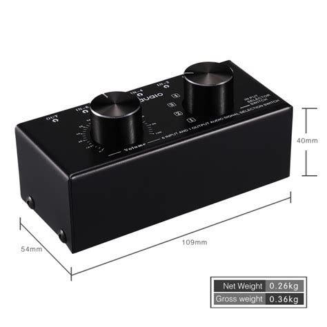 Lossless Audio Input Signal Selector Audio Input Switch 6 IN 1 OUT Adjustable Output Volume 3