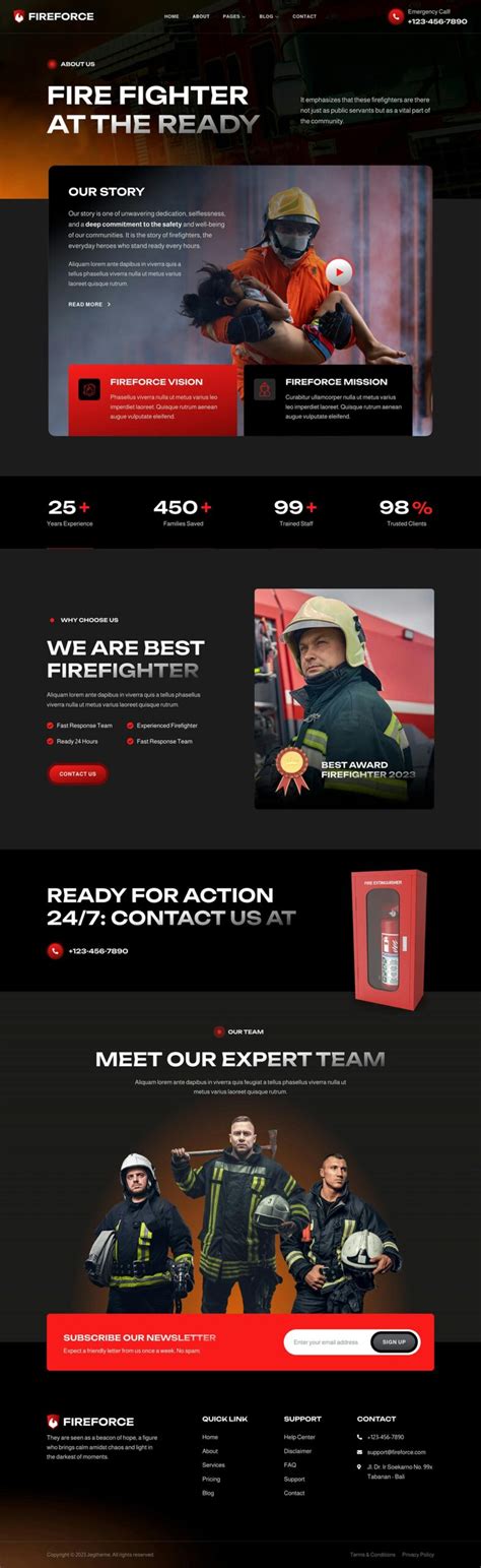 Download Fireforce Firefighter And Fire Department Elementor Template Kit