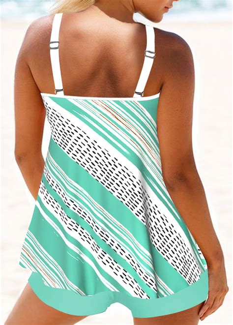 Circular Ring Mid Waisted Tankini Set Usd 3998