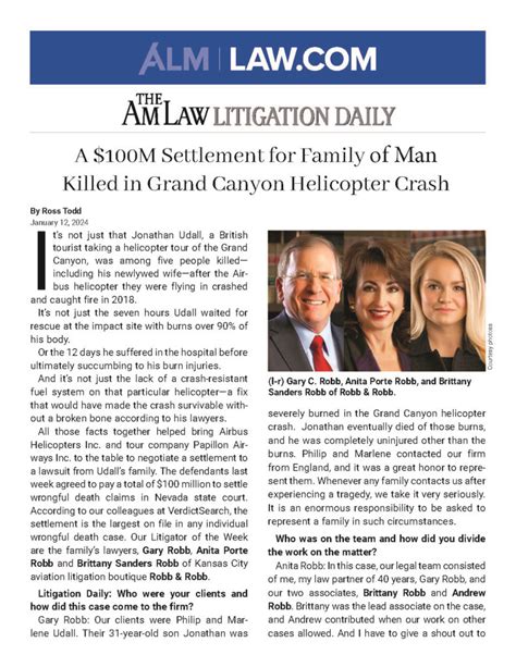 Gary C Robb Best Lawyers In America Helicopter Aviation Attorney