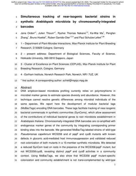 Pdf Simultaneous Tracking Of Near Isogenic Bacterial Strains In