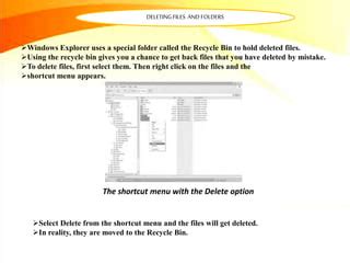 Deleting Files And Folders R D Sivakumar PPT
