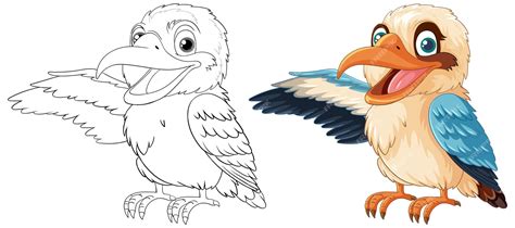 Premium Vector A Cartoon Illustration Of A Smiling Kookaburra Bird