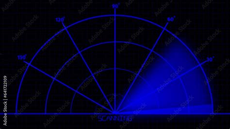 Radar Sonar With Object On Map Modern Submarine Radar Sonar With