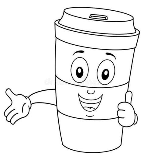 Ceașcă De Cafea Colorată Cu Degetele Mari Stock Vector Ilustrare Din