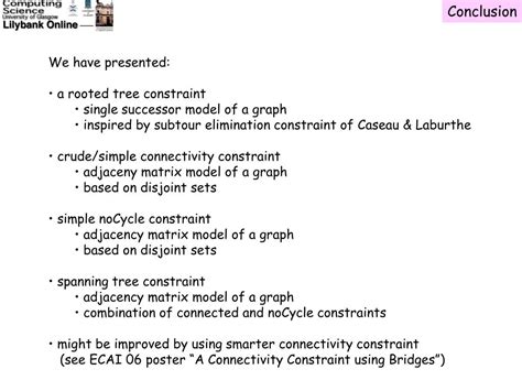 Ppt Rooted Tree And Spanning Tree Constraints Powerpoint Presentation