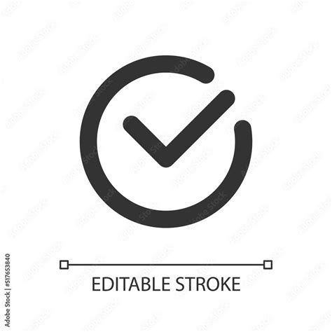 Accept Button Pixel Perfect Linear Ui Icon Approve Changes Toolbar Control Element GUI UX