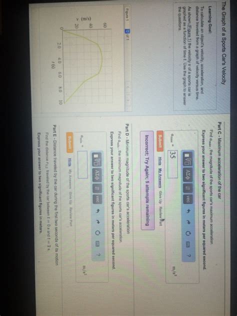 Solved The Graph Of A Sports Cars Velocity An Objects