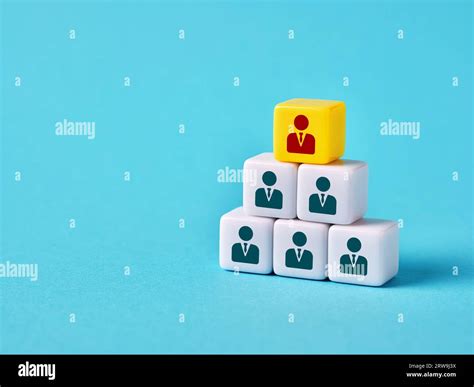 Hierarchical Pyramid Of Cubes With Employee Icons Leadership Manager Assignment And