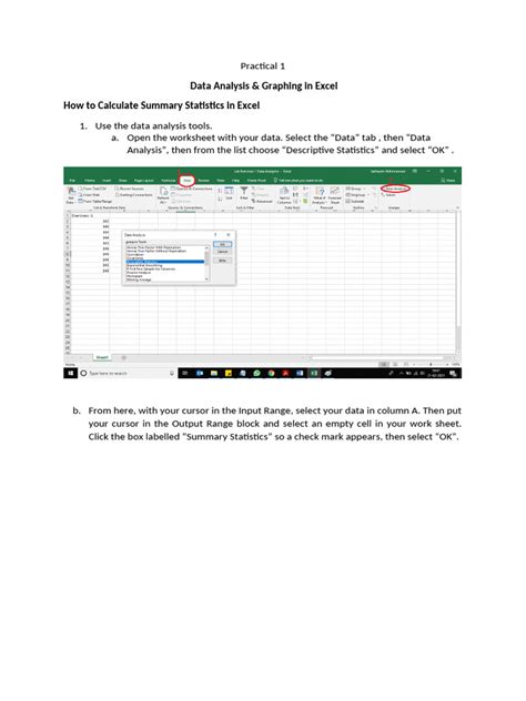 Practical 1 Data Analysis Descriptive Statistics Pdf Standard Deviation Standard Error