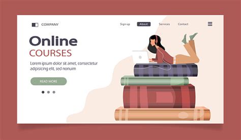 온라인 과정 거리 공부 자기 교육 디지털 라이브러리의 개념 그림 E러닝 배너 온라인 교육 플랫 스타일의 벡터 일러스트레이션 0명에 대한 스톡 벡터 아트 및 기타 이미지