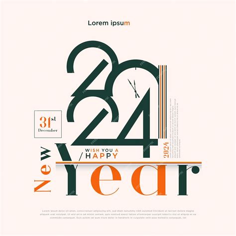 Premium Vector New Year 2024 With Unique Number Illustrations And