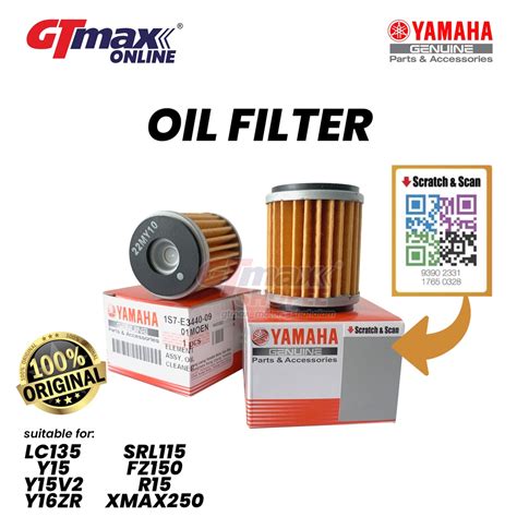 BERANI JAMIN 100 ORIGINAL YAMAHA Y15 ZR LC135 OIL FILTER LC135 V1 V6