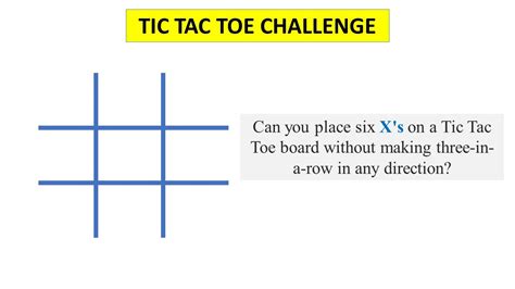 Can You Place Six Xs On A Tic Tac Toe Board Without Making Three In A