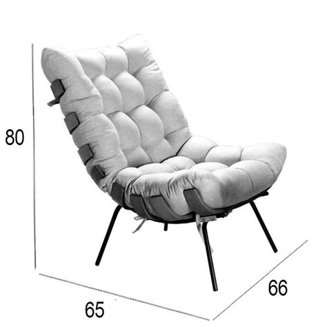 Poltrona Costela Tecido Linho Bege