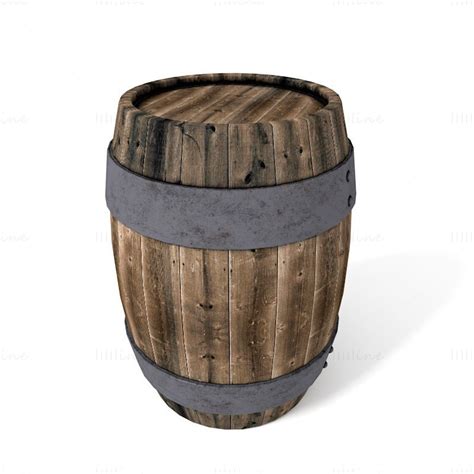 Wooden Barrel 3d Model