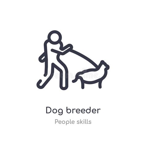 Icono Del Esquema Del Criador De Perros L Nea Aislada Ejemplo Del