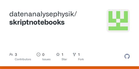 Github Datenanalysephysikskriptnotebooks