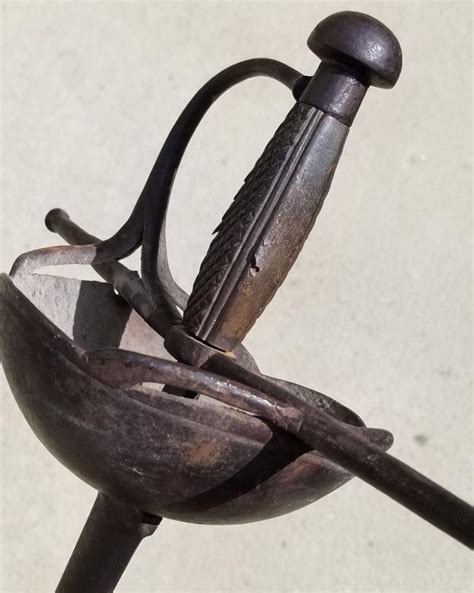 17th Century Colonial American Period Spanish Cup Hilt Rapier Edged