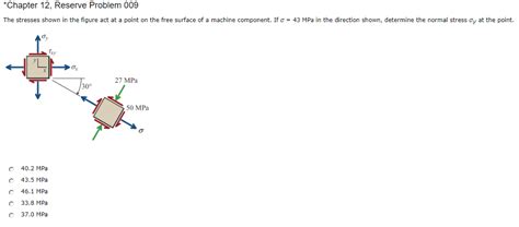 Solved Chapter 12 Reserve Problem 009 The Stresses Shown Chegg