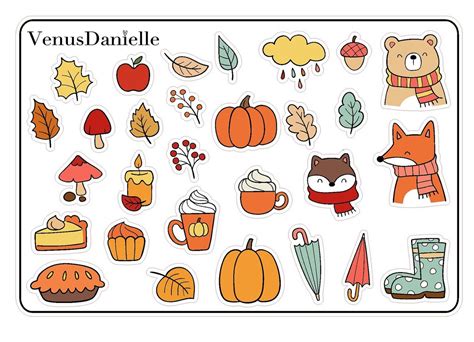 Hello Fall Deco Planner Sticker Sheet Etsy