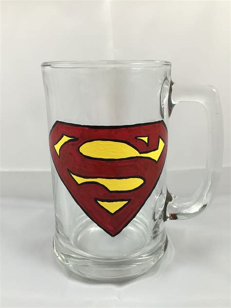 Superman Emblem Class On A Glass