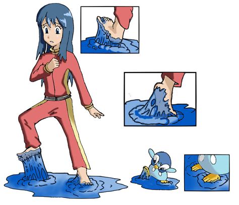 Dawn And Piplup Step On Something Sticky By Incompleteusername01 On
