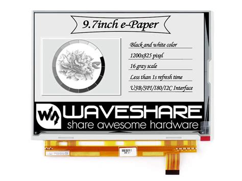 buy waveshare 9 7inch e ink display hat compatible with raspberry pi4b