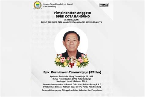KABAR DUKA Ayah Dari Ketua Fraksi NasDem DPRD Kota Bandung Meninggal Dunia PRFM News