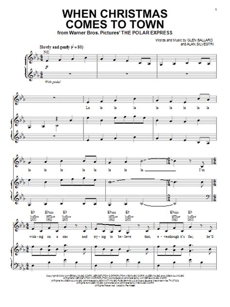 When Christmas Comes To Town Sheet Music By Glen Ballard Piano Vocal