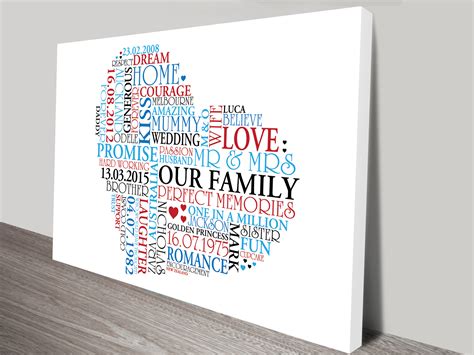 Personalised Ts Heart Shaped Canvas Wall Art Canvas Prints Australia