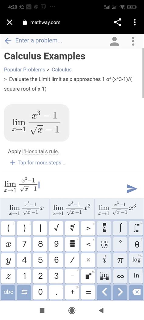 Calculus 1 Limit Rhomeworkhelp