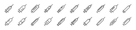 Bundle Of Linear Symbols Of Syringe Editable Stroke Linear Symbol For Web Sites Newspapers