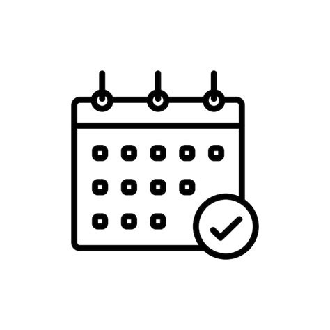 Premium Vector Calendar Check Icon Set Date Available Sign Event Agenda Planner With Tick Sign