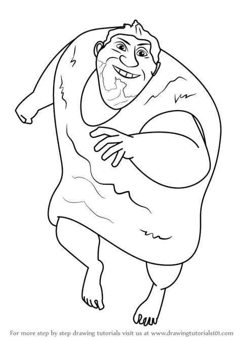 Step By Step How To Draw Grug Crood From The Croods