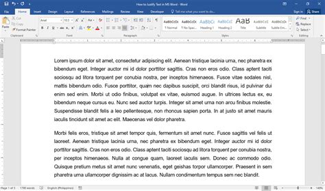How To Justify Text In Ms Word Officebeginner