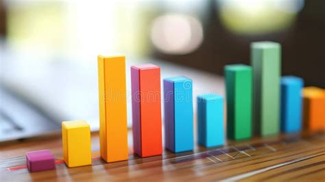 Colorful Bar Chart Illustrating Data Trends On Wooden Table A Stock Illustration Illustration