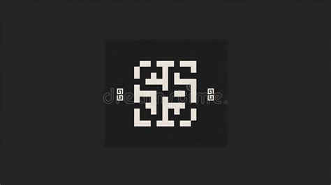 Black And White Qr Code Centered On A Dark Background Digital