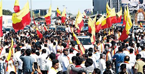 Karnataka Rakshana Vedike Rally Turns Ugly Shops Vandalised 1000