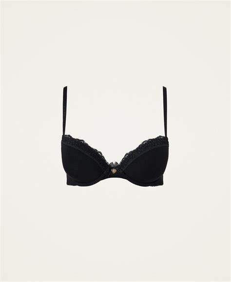 Sujetador Push Up Con Encaje Mujer Negro Twinset Milano