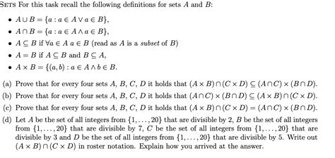 solved sets for this task recall the following definitions